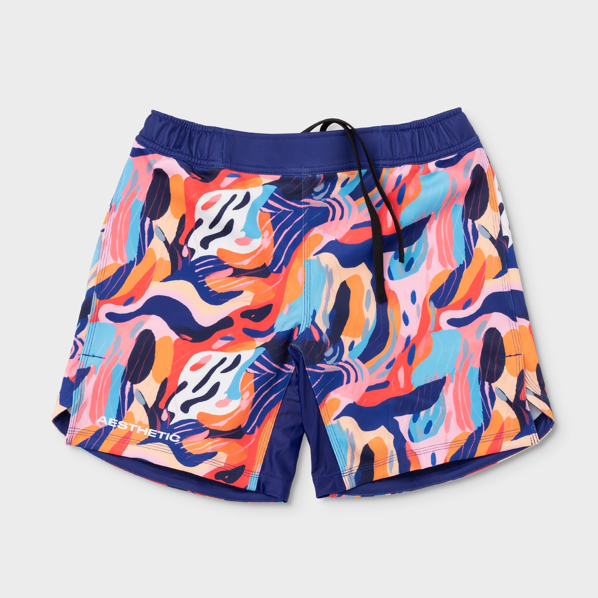 Aesthetic "Psychedelic Waves" BJJ Shorts for Men