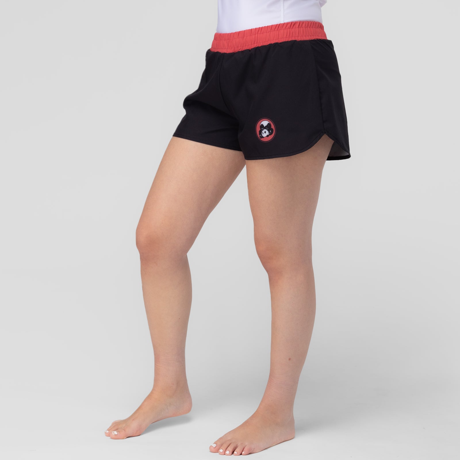Inverted Gear 2-layer Women's Grappling Shorts - Black/Coral